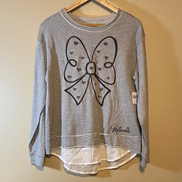 Disney | Tops | Disney Gray Minnie Mouse Bow Top | Poshmark